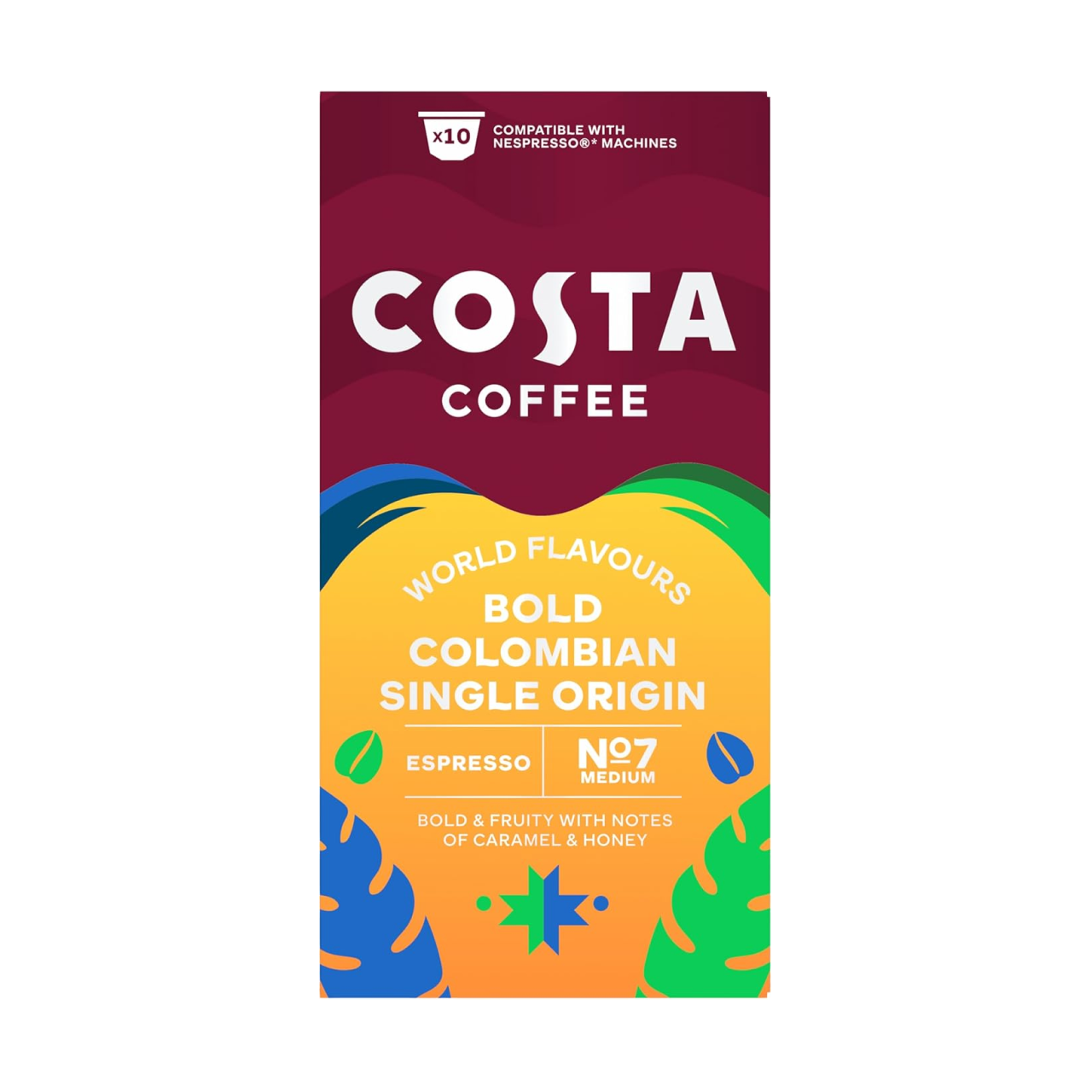 Costa Pods for Nespresso Coffee Machine, Colombian Roast Espresso (1 x ...