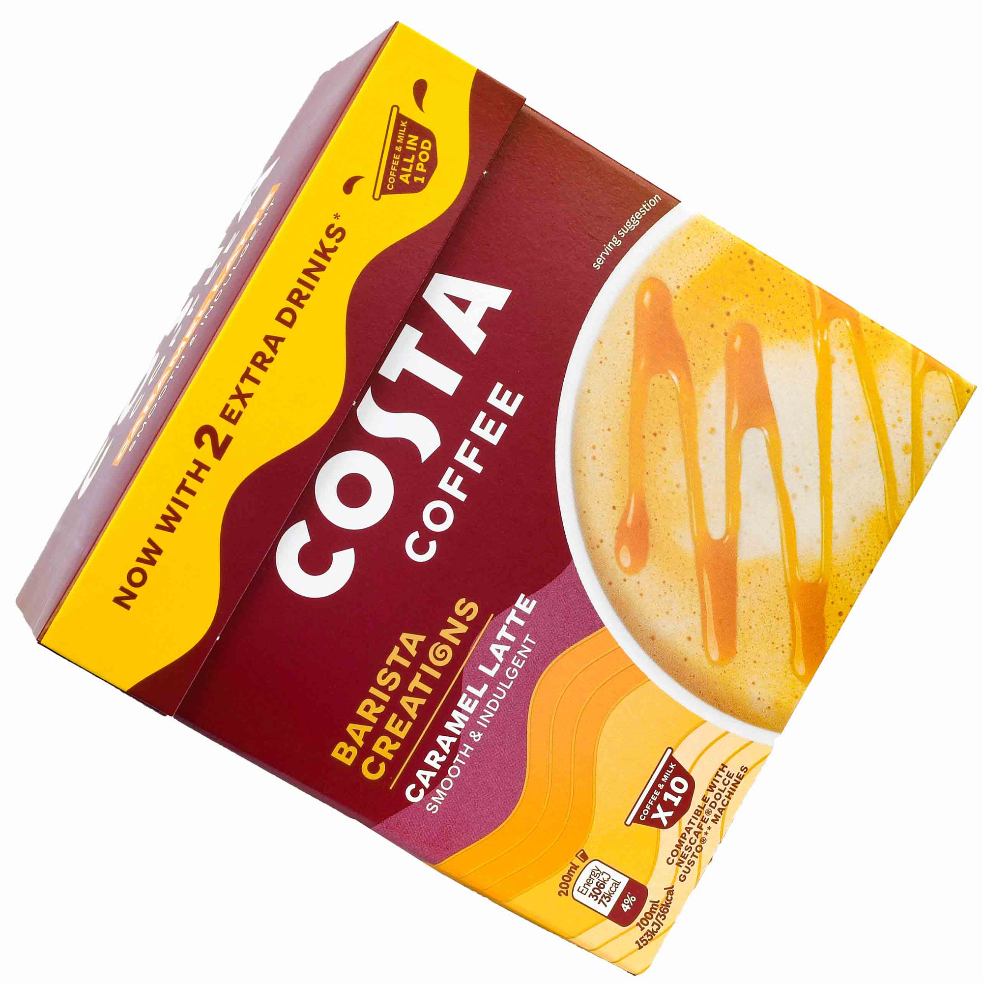 Costa Pods Caramel Latte for Dolce Gusto Coffee Machine (1 x Pack of 10 ...