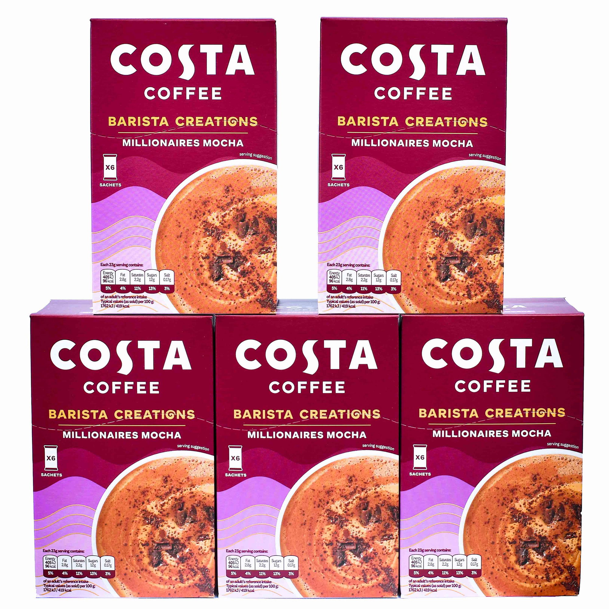 Costa Millionaire Mocha Coffee Sachets - 5 x Pack of 6 (6x17g) - Coffee ...