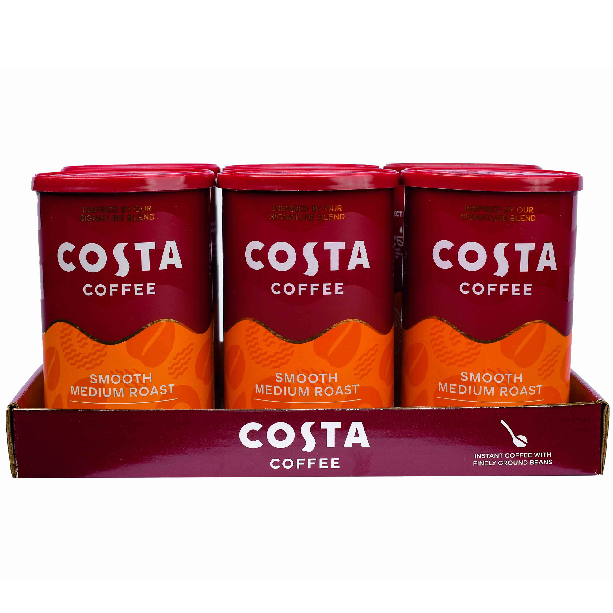 Premium Costa Coffee Instant Coffee - Smooth Medium Roast, 6 x 100g ...