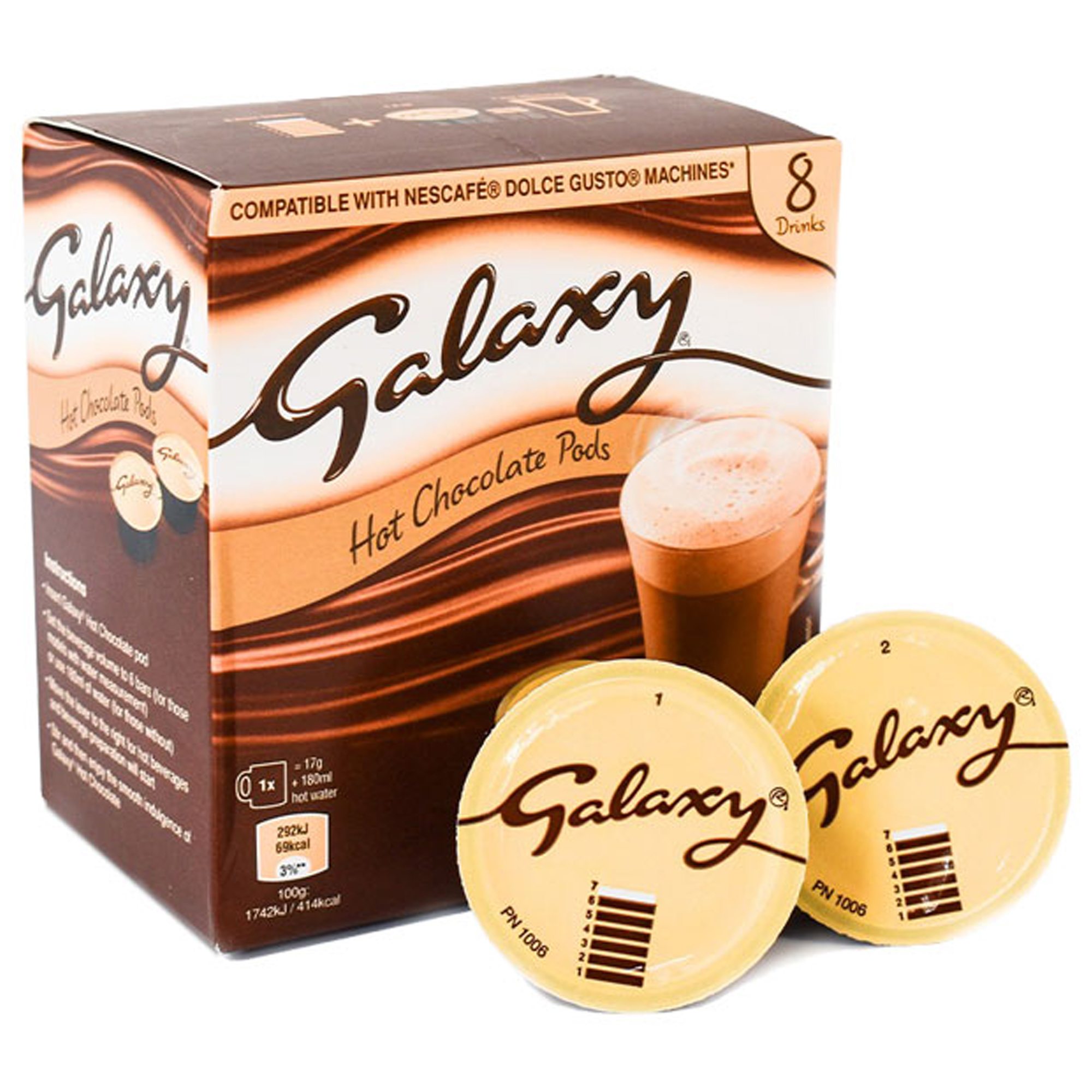 Galaxy Drinking Chocolate Pods - (1 x 8 x 17g) - Coffee Emporium