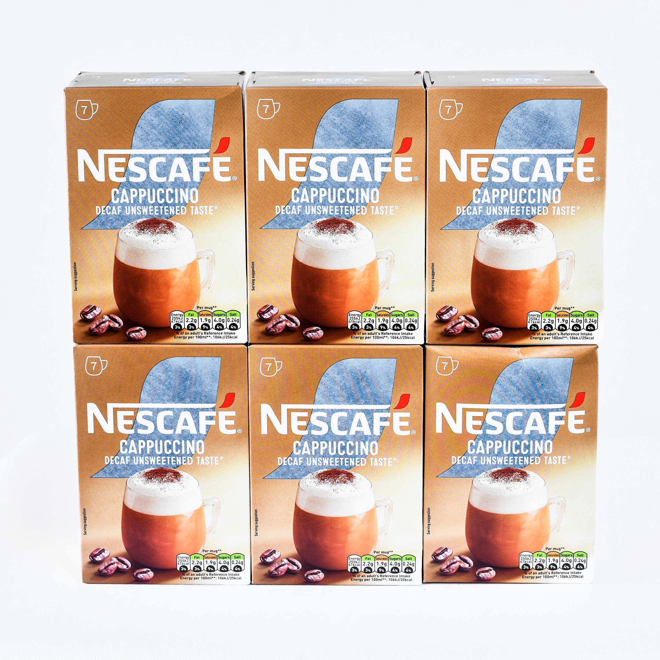 Nescafe cappuccino unsweetened Decaf - 6 X 7 Sachets - Coffee Emporium